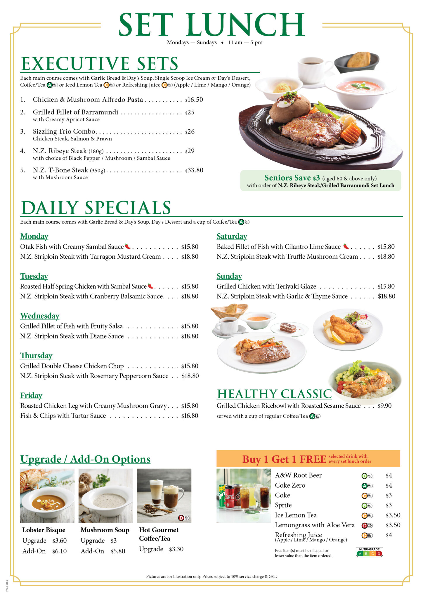 Set Lunch Daily Specials Daily, 11 am to 5 pm - Eatzi Gourmet ...