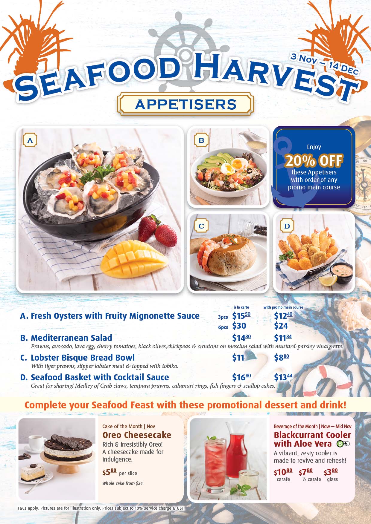 Seafood Harvest3 Nov to 14 Dec - Eatzi Gourmet Steakhouse & Bistro